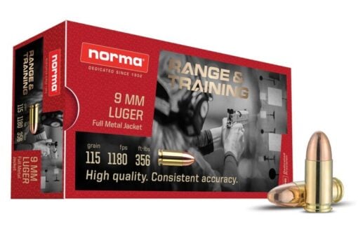 620240050 - Norma Range & Training Ammunition 9mm Luger 115 Grain Full ...