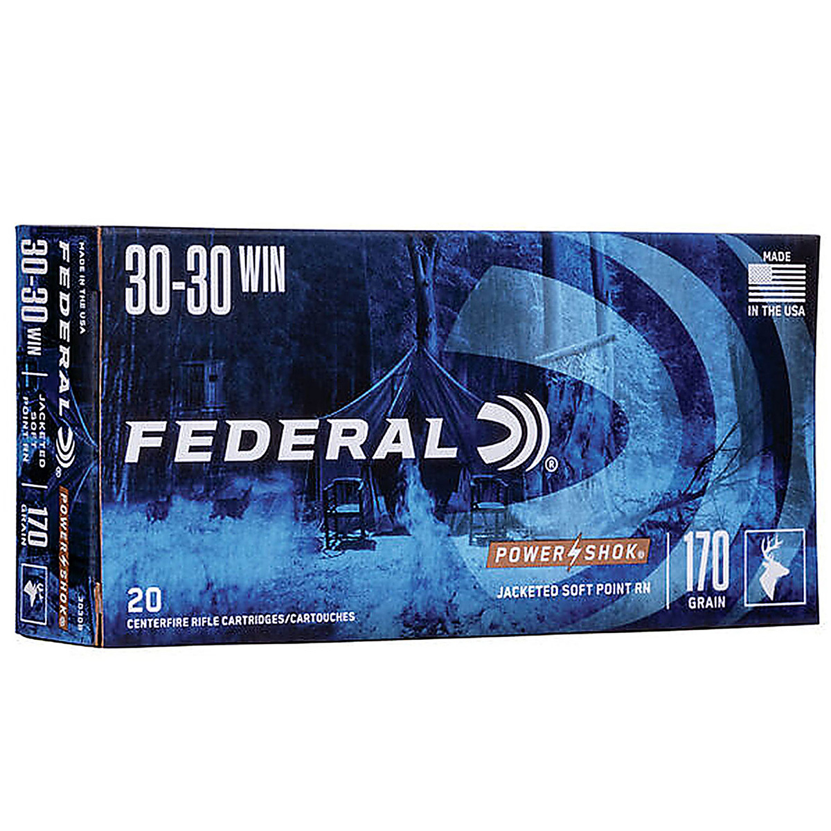 3030B - Federal 3030B Power-Shok 30-30 Win 170 gr Jacketed Soft Point ...