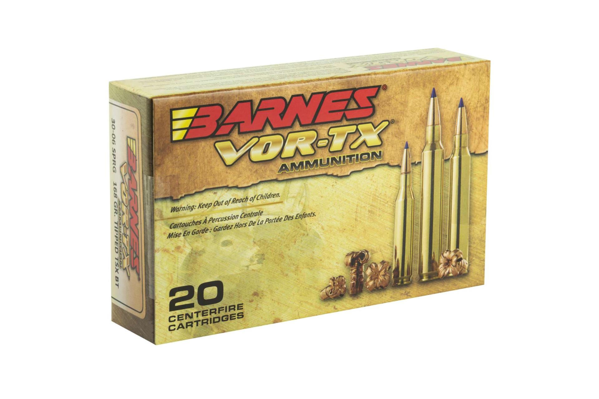 21565 - Barnes VOR-TX 30-06 168 Grain Tipped Triple Shock X Boat Tail ...