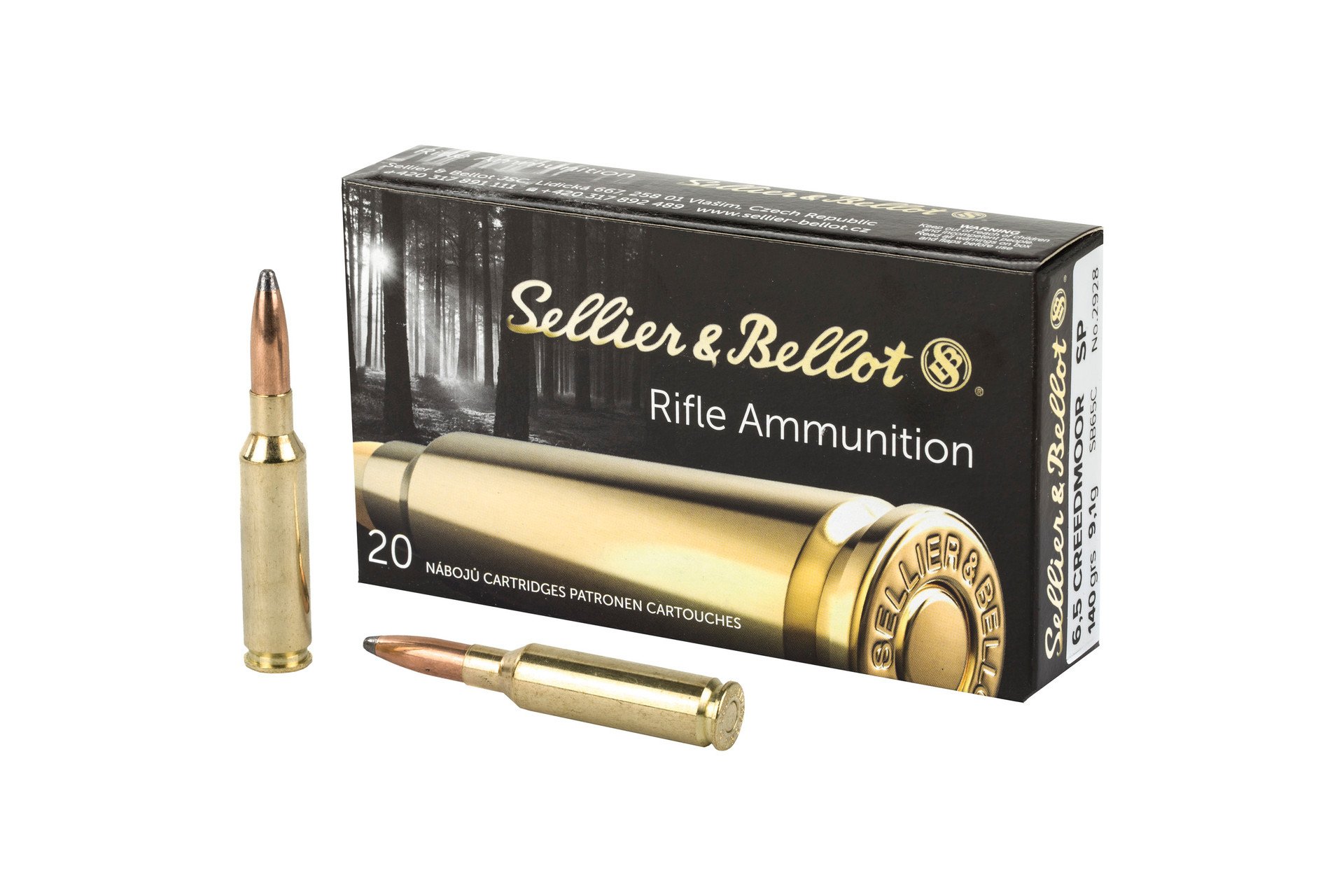 SB65C - Sellier & Bellot Rifle 6.5 Creedmoor 140 Grain Soft Point Rifle ...